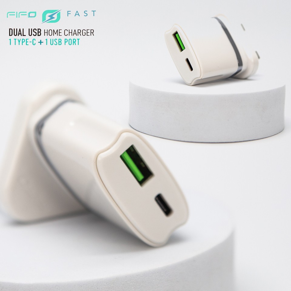 USB Home Charger Mains 3 Pin UK Wall Plug Adapter Charging for Phones ...