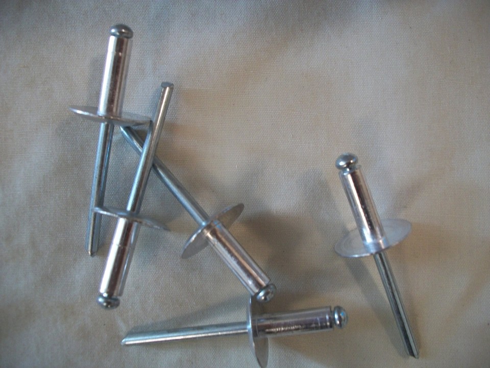 LARGE HEAD ALUMINUM/STEEL RIVETS ABS66L, RACIN,, POP, MILL FINISH ...