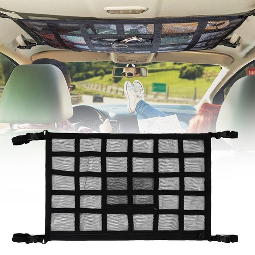 Car Ceiling Storage Net Bag Campervan Caravan Roof Cargo Organizer Mesh ...