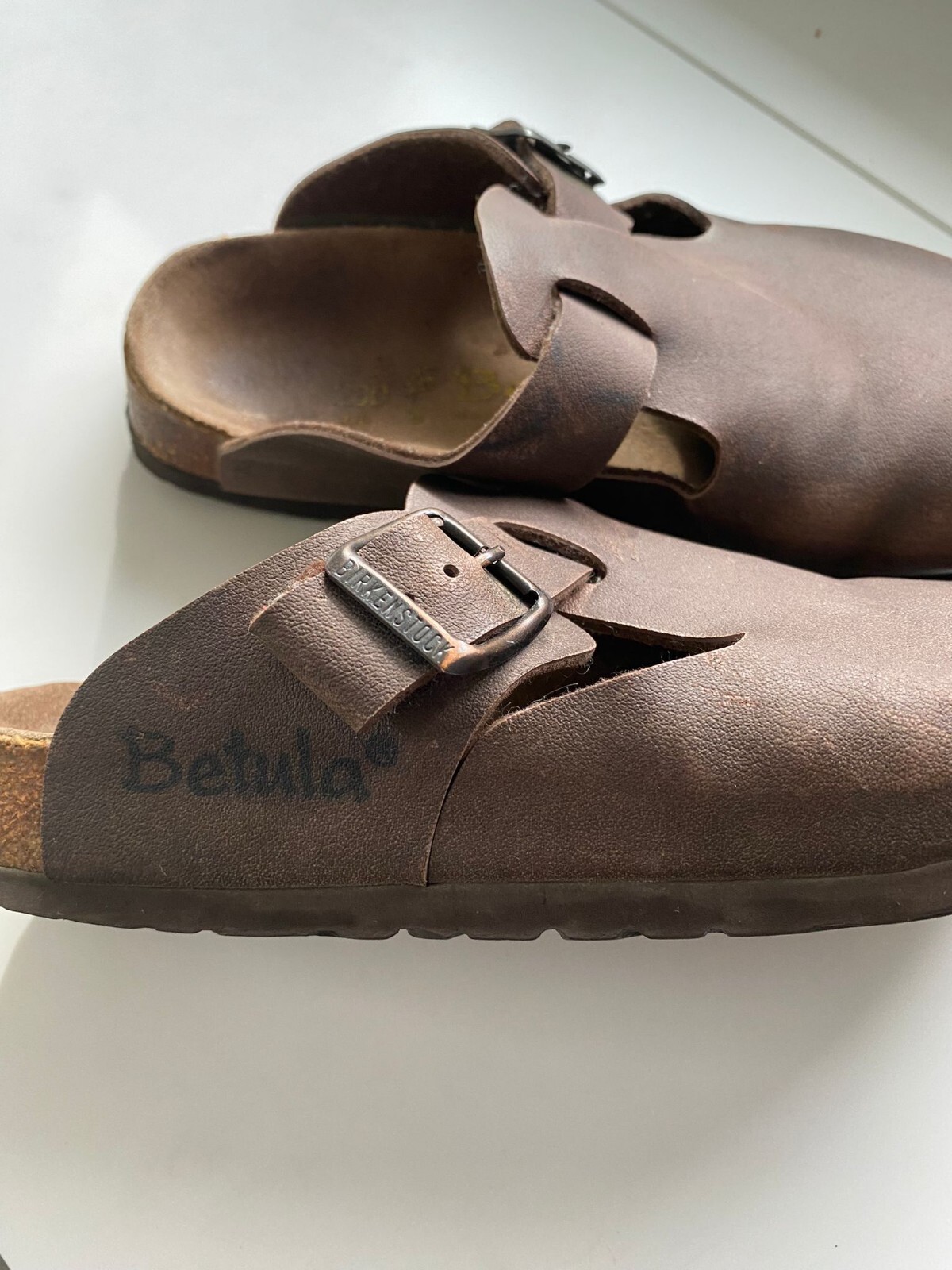 Betula Birkenstock Sandals Womens 35/36 Boston Mule Clogs Brown Leather ...