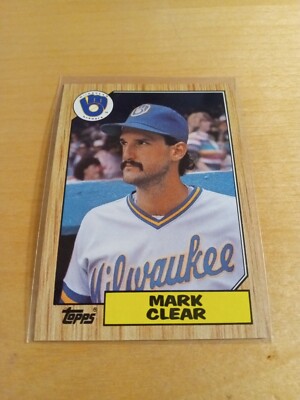1987 Topps #640 MARK CLEAR Milwaukee Brewers Baseball Card, Pitcher ...