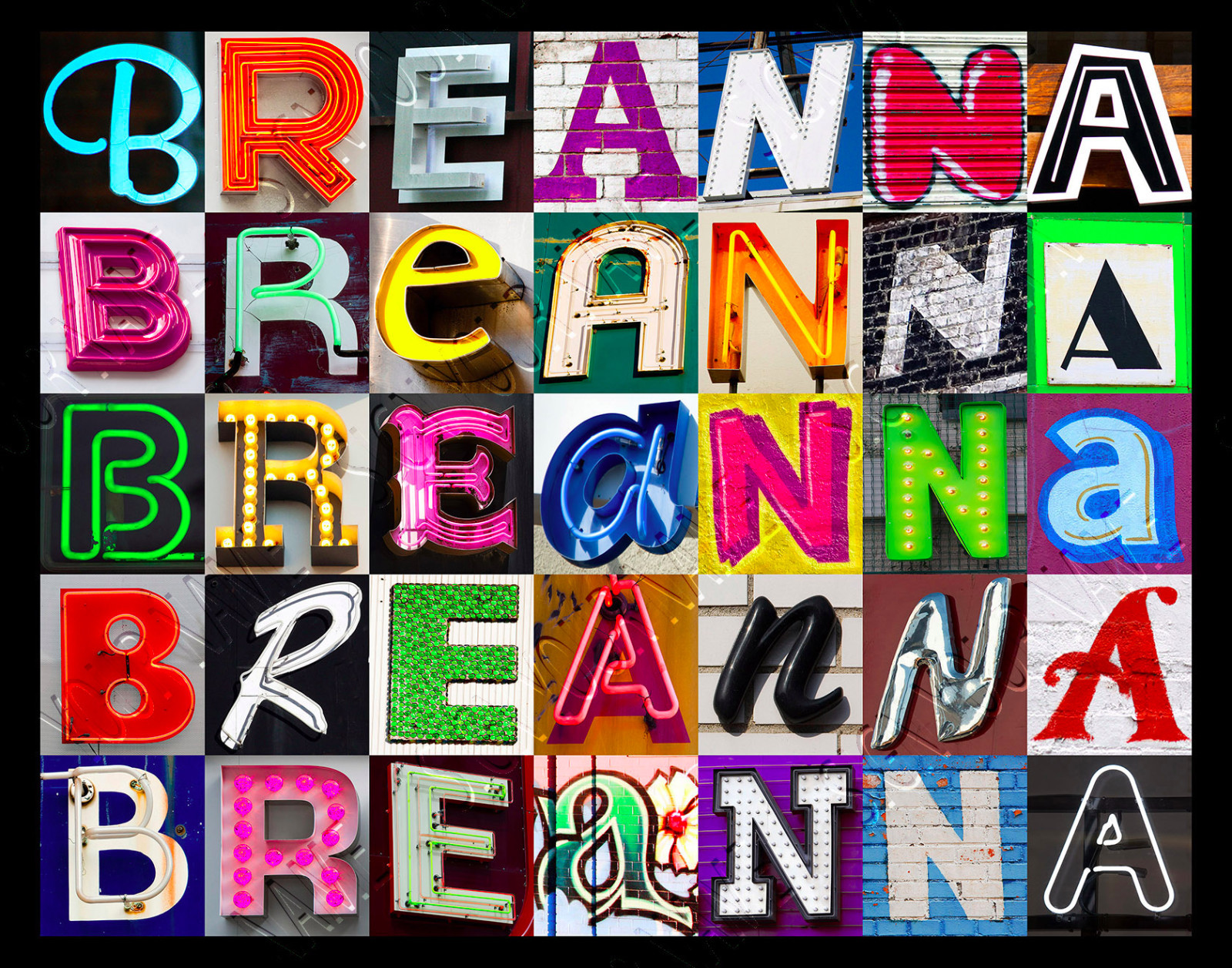 BREANNA Name Poster featuring photos of actual sign letters | eBay