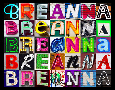 BREANNA Name Poster featuring photos of actual sign letters | eBay