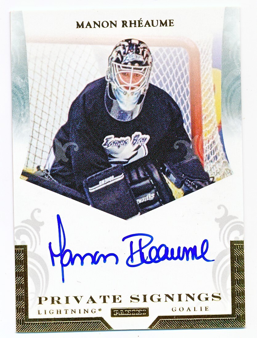 2010-11 Panini Dominion Private Signings Manon Rheaume On Card ...