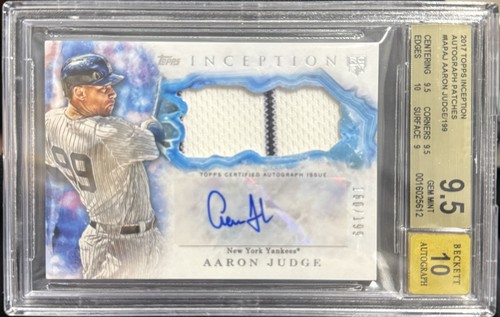 2017 Topps Inception Autograph Patches Aaron Judge RC /199 BGS 9.5 Auto ...