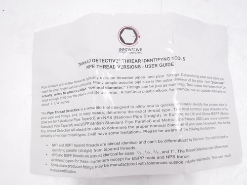 Innovative Components ISO Pipe Thread Checker M5 M8 M10 M12 M14 M16 M18 ...