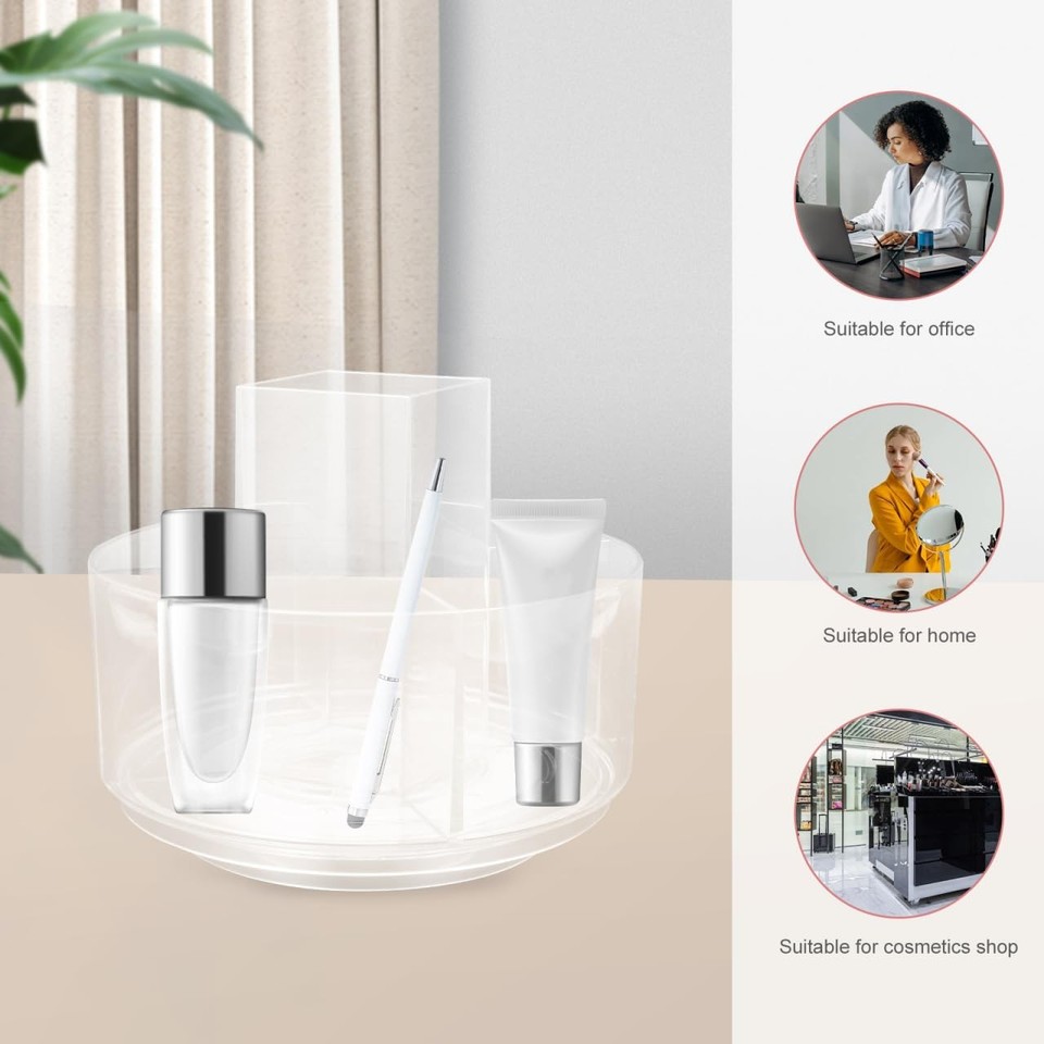 Rotatable Desktop Cosmetics Rack 360 Multi-Layer Makeup Organizer ...