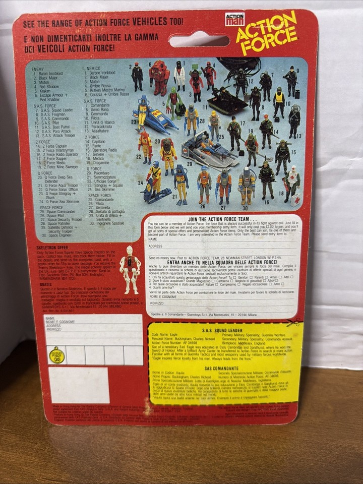 1983 Vintage Palitoy ACTION FORCE SAS SQUAD LEADER Figure MOC ...