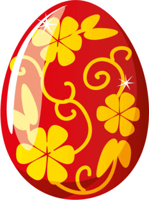 Red & Yellow Floral Easter Egg Car Bumper Sticker Decal | eBay