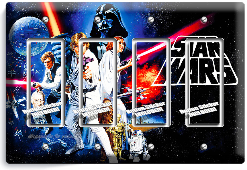 RETRO 1977 FIRST STAR WARS LUKE SKYWALKER LIGHT SWITCH OUTLET WALL ...