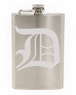 Olde English Upper Case 'D' Hand Etched Hip Flask 8oz | eBay