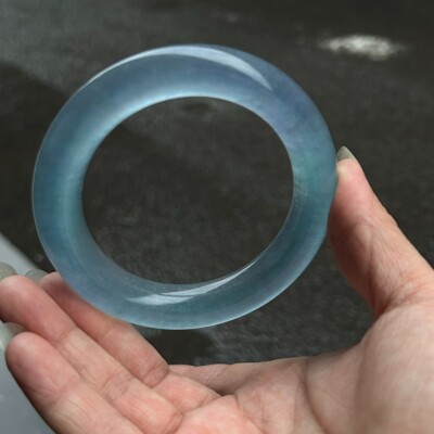 certificate natural Myanmar high Ice blue Jade jadeite bracelets Bangle ...