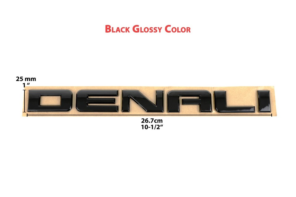 GMC Denali Letter Emblem Sierra Terraine Nameplate Black Glossy Door ...