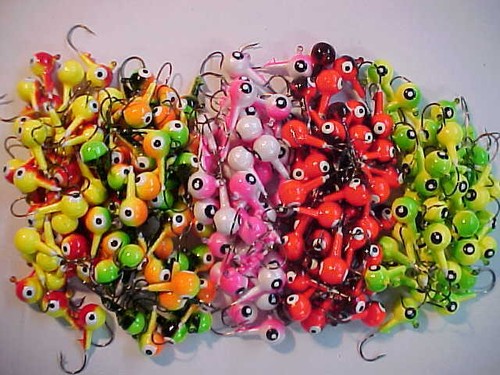 25 NEW FLOATING WALLEYE JIG HEADS 3/8 size 1 HOOKS assortment OZ.THEY ...
