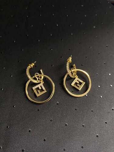 Fendi Gold F Drop Hoop Earrings | eBay