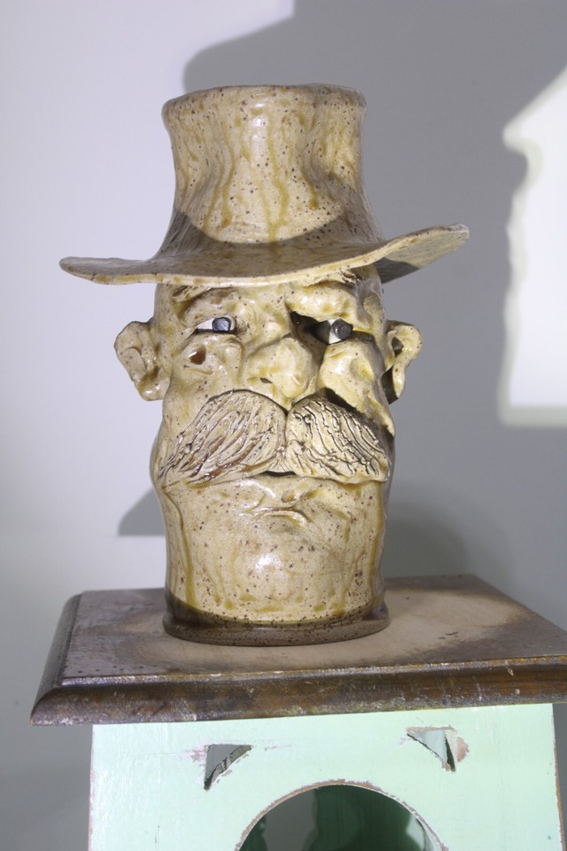 tim whitten face jug , pottery, folk art 10'' x7 '' | eBay