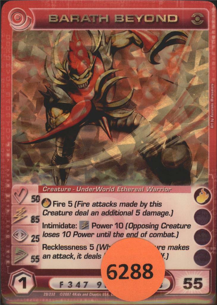 (6288) BARATH BEYOND 50/85/25/55/55 Super Rare Foil Chaotic Card ...
