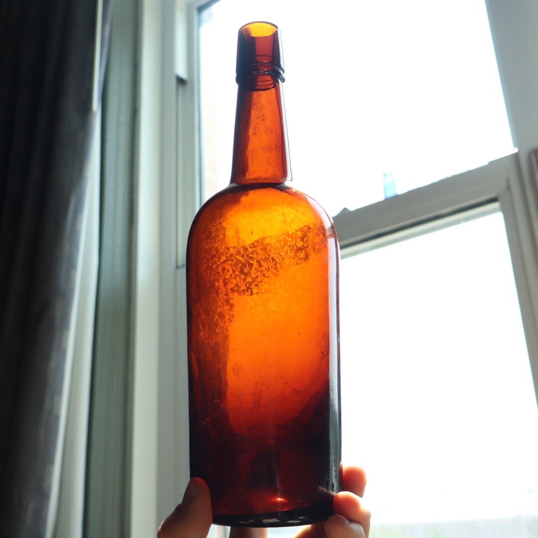 Antique Applied Top Whiskey Cylinder Bottle 1870s/1880s Turn Mold | eBay