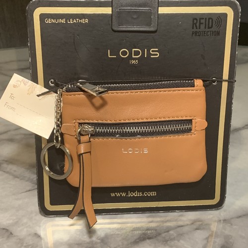 LODIS Ellie Keychain ID Card Coin Purse Super Soft Genuine Leather RFID ...