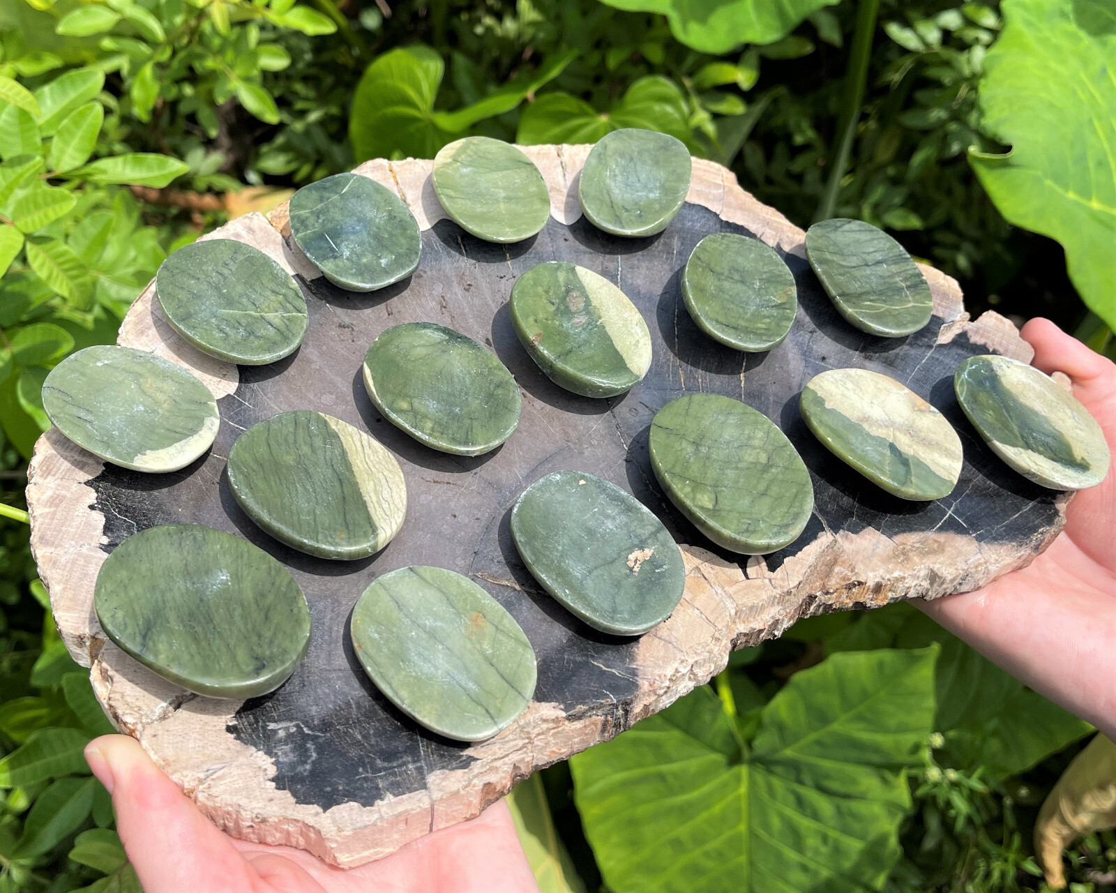 Green Jade Worry Stone, 2" (Polished Gemstone, Jade Palm Stone, Jade ...
