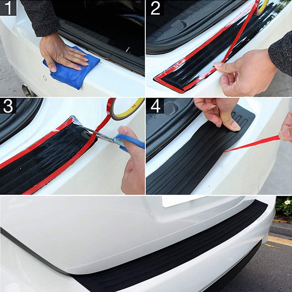 90cm Rear Bumper Guard Rubber Protector Trim Cover Scuff Car Trunk ...
