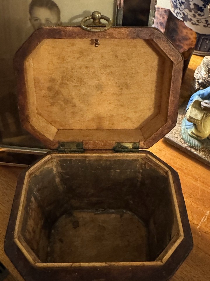 Antique Octagonal Leather Tea Caddy Very Unique | eBay