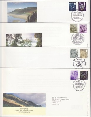 GB Stamps First Day Cover X 4 Regional Definitives W,S,NI,EN 44p and ...