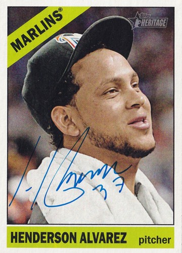 HENDERSON ALVAREZ SIGNED AUTO'D 2015 TOPPS HERITAGE CARD #331 MIAMI ...