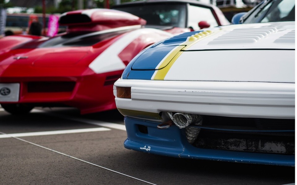 JDM works Fender Flares arch over chin lip spoiler fit Mazda RX7 SA22C ...