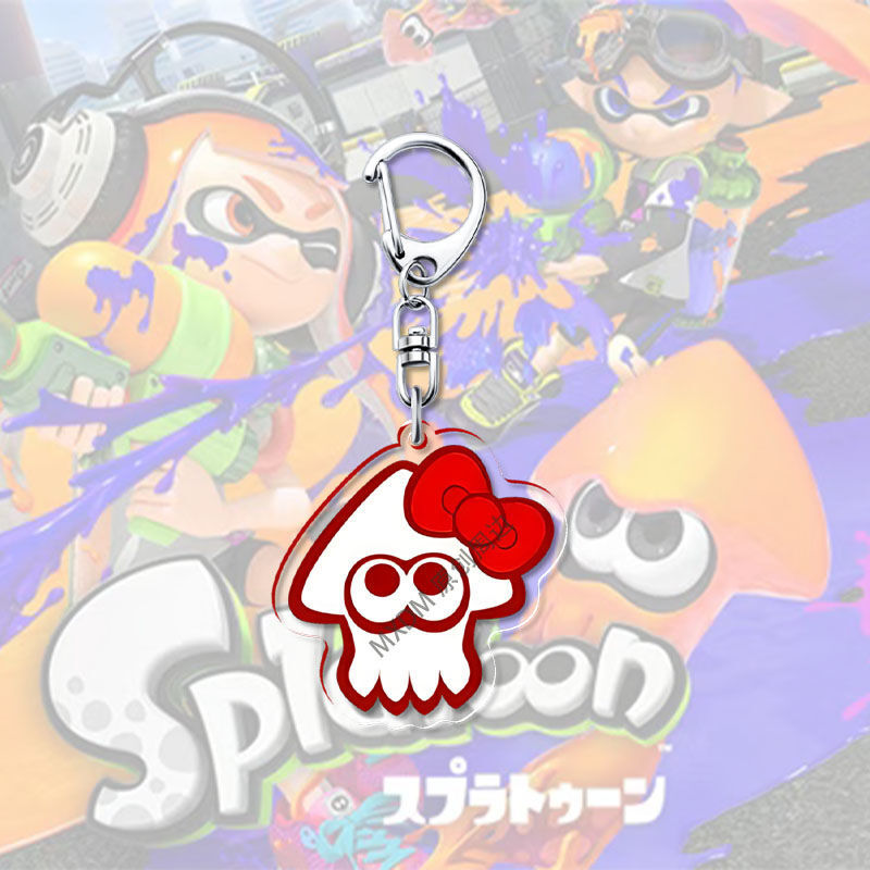 5CM Splatoon 2 Squid Inkling Keychain Key Ring Pendant Jewelry Fans ...