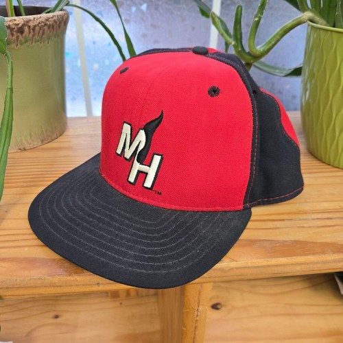 NBA Miami Heat Hat Cap Vintage Snapback MH Logo Red Black Florida ...