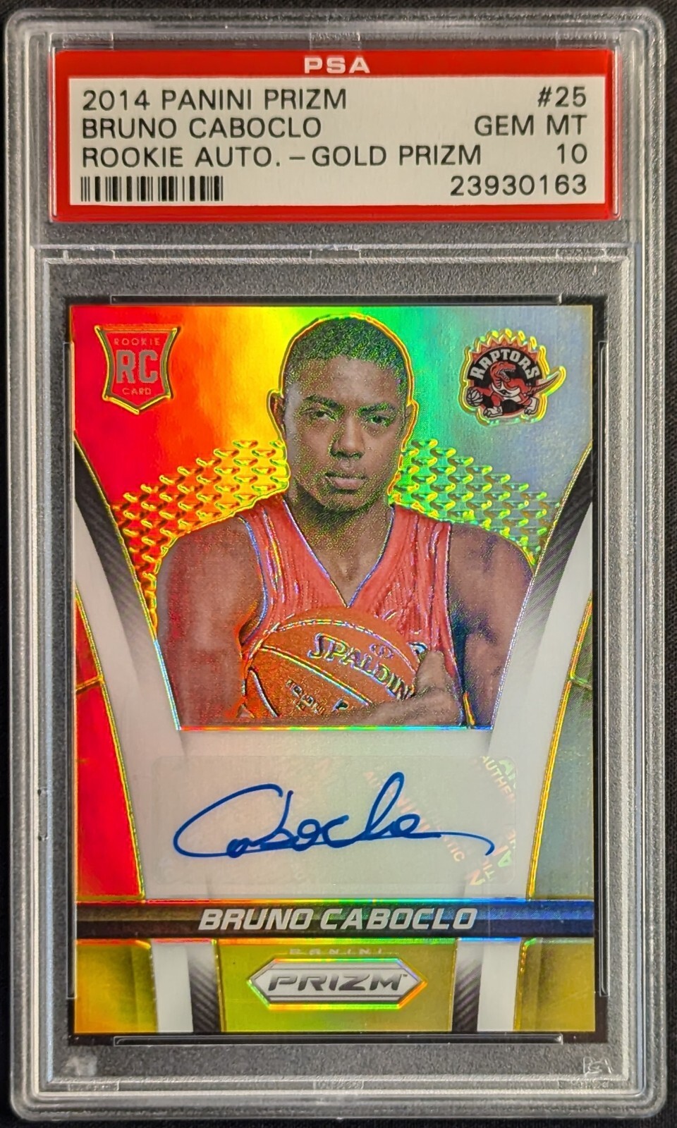 BRUNO CABOCLO 2014-15 Prizm GOLD Rookie AUTO /10 PSA 10 #25 RC Brazil ...