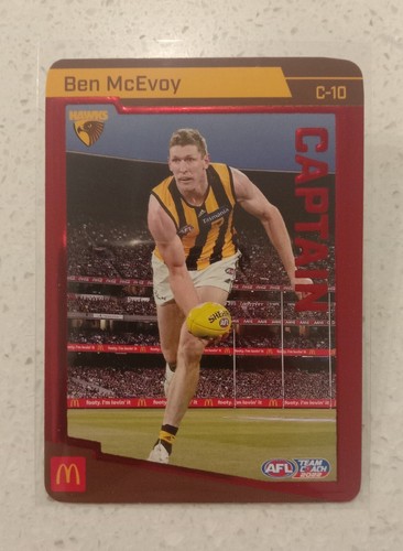 2022 AFL Teamcoach Red Macca's Captain card C-10. Ben McEvoy. Free ...