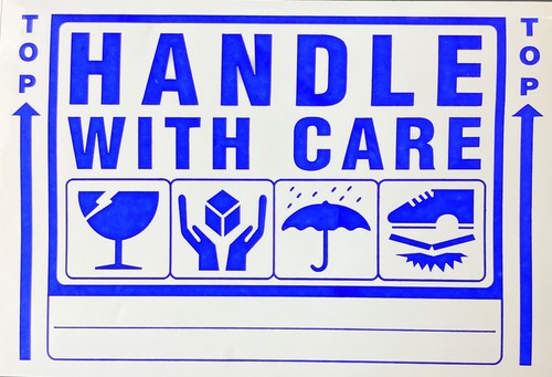 Stickers Handle With Care Fragile 7x5 inch Label Mailing Please Pack of ...