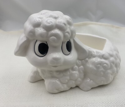 Vintage Retro Baby Lamb Planter Ceramic Anthropomorphic "Scripture ...