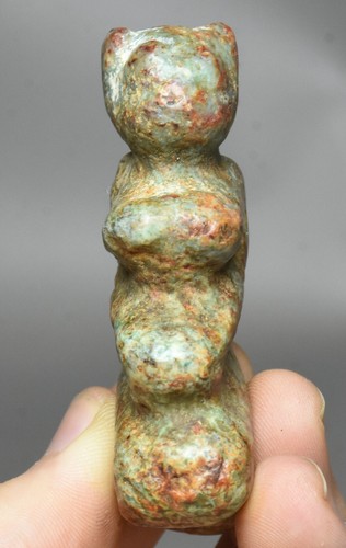 6CM China Hongshan Cultue Old Jade Carve Beast Face People Man Amulet ...