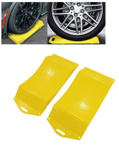 WHEEL CHOCK TYRE SAVER RAMPS PAIR CARAVAN BOAT CAR VAN CHOCKS 10" - 20 ...