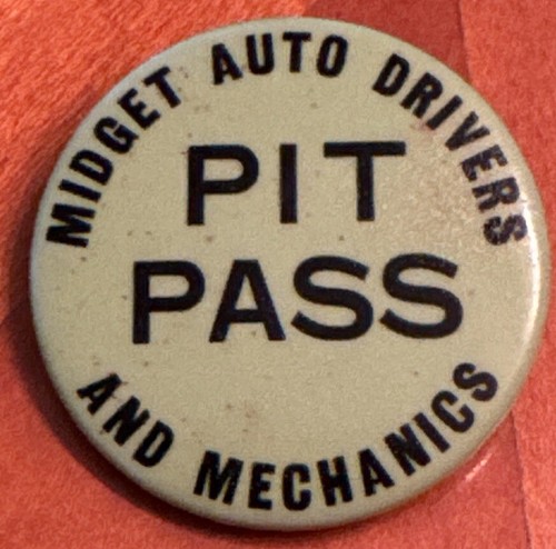 Vintage Midget Race Car Driver Pit Pass Button, Small | eBay