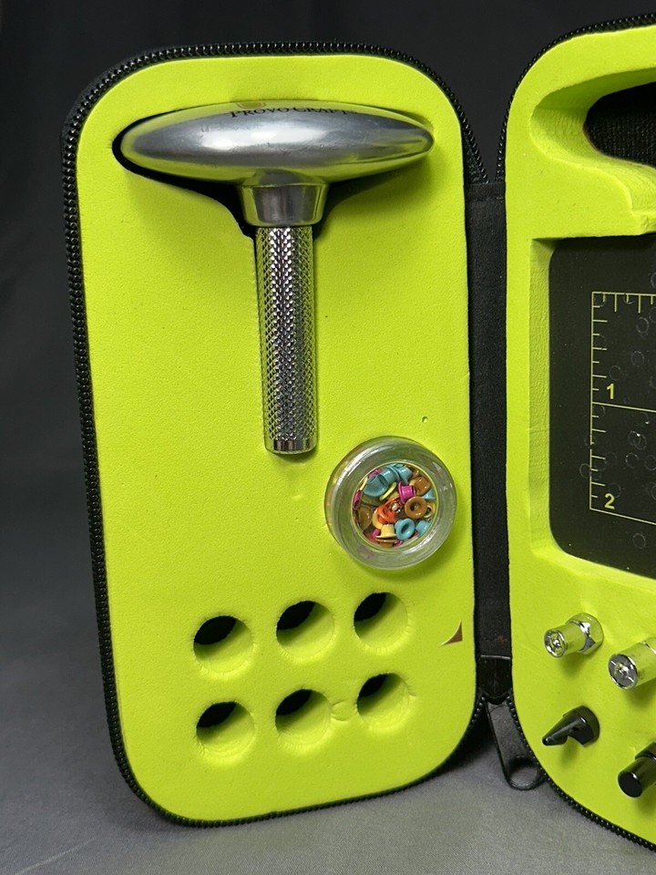Provo Craft Zision Silent Setter Hammerless Eyelet Tool Set w/ Zip Case ...