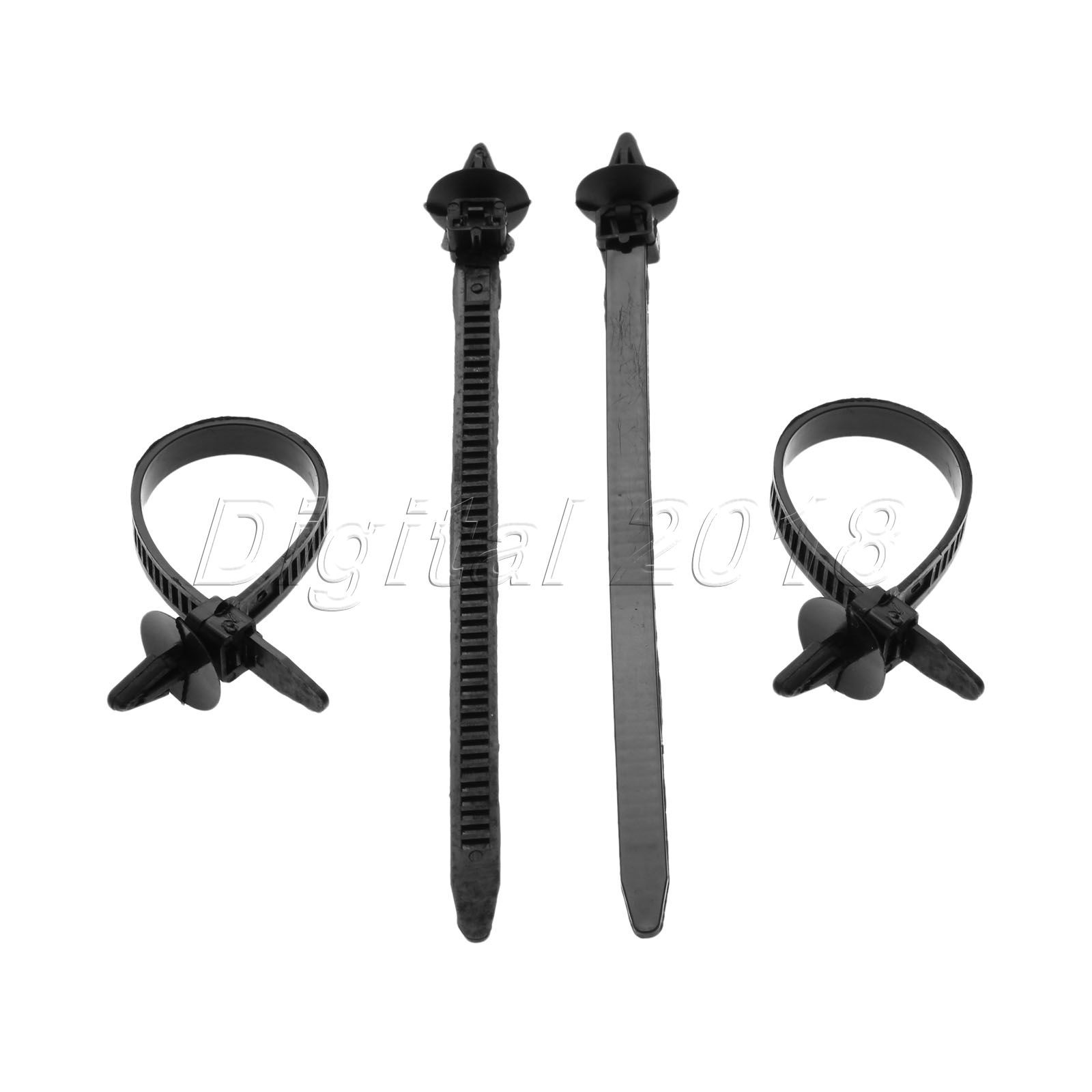 30x Nylon Universal Push Mount Clips Wire Ties Releasable Straps 8mm ...