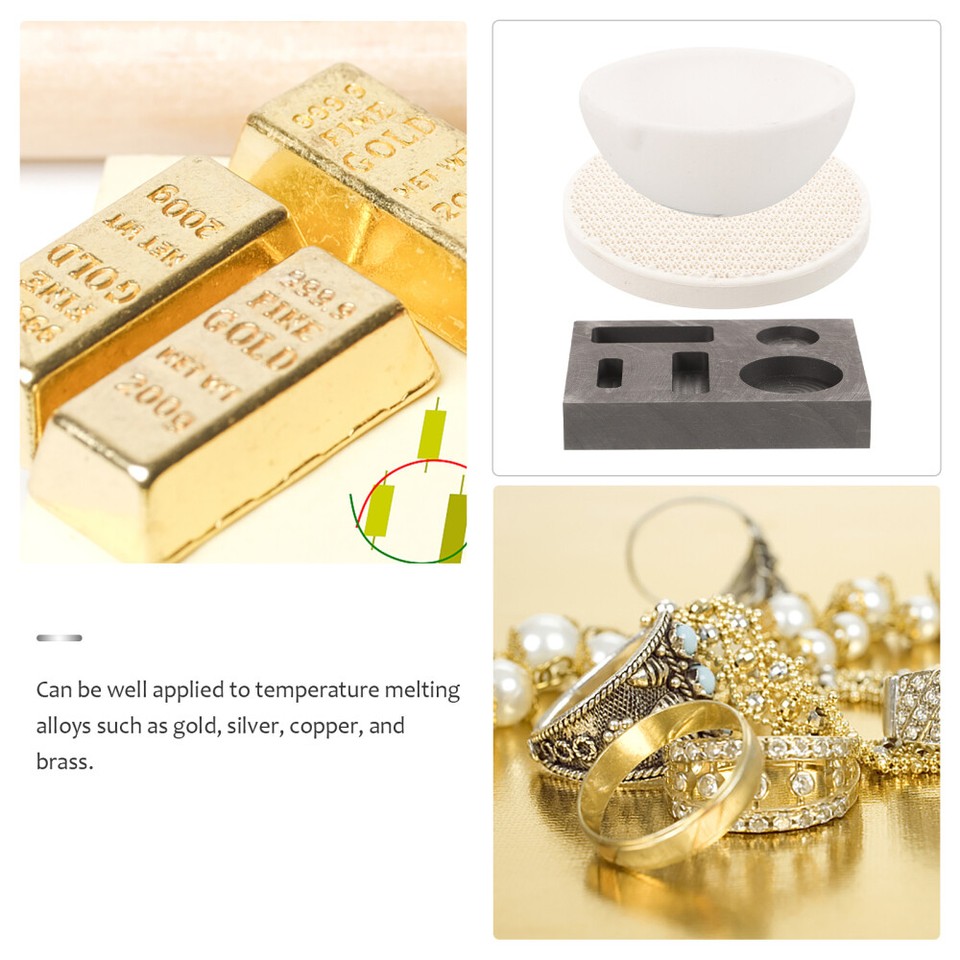 Melting Pot Crucible Jewelry Ingot Mold Metal Casting Kit Tools ...