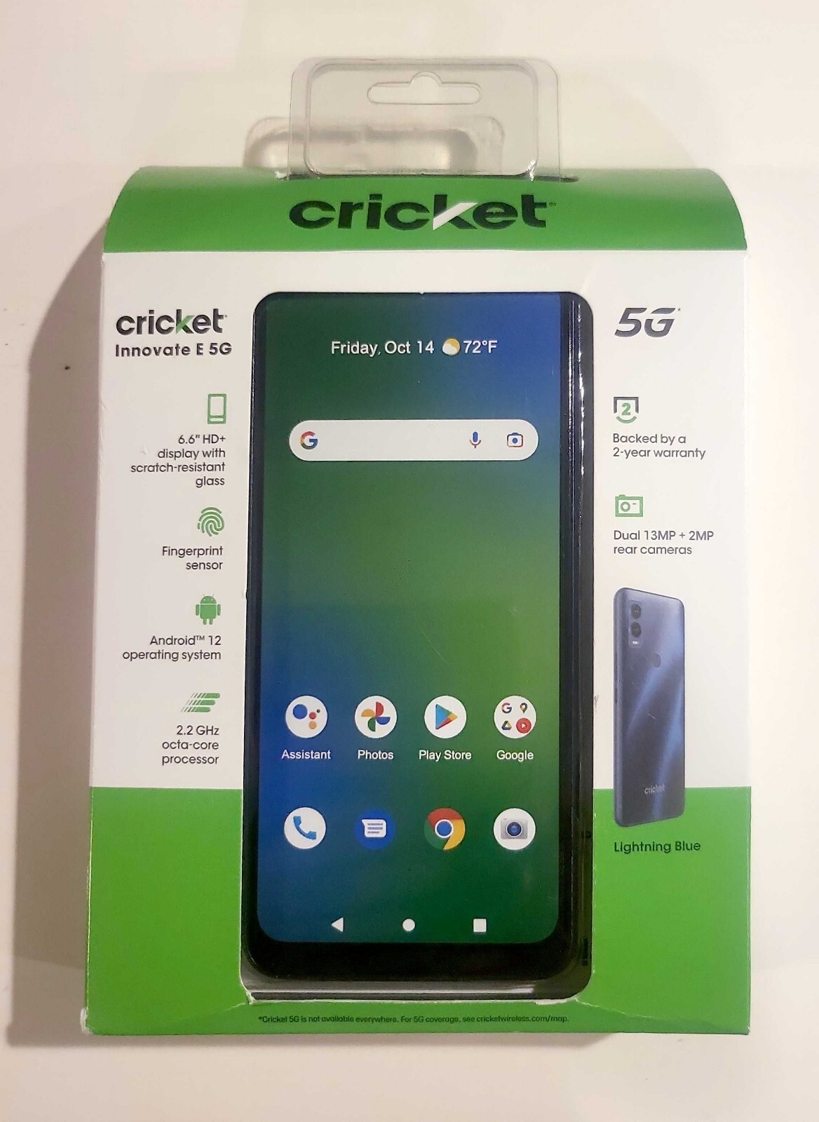 Cricket Innovate E 5G 6.6" HD 32Gb Prepaid Smart Phone w/Fingerprint ...