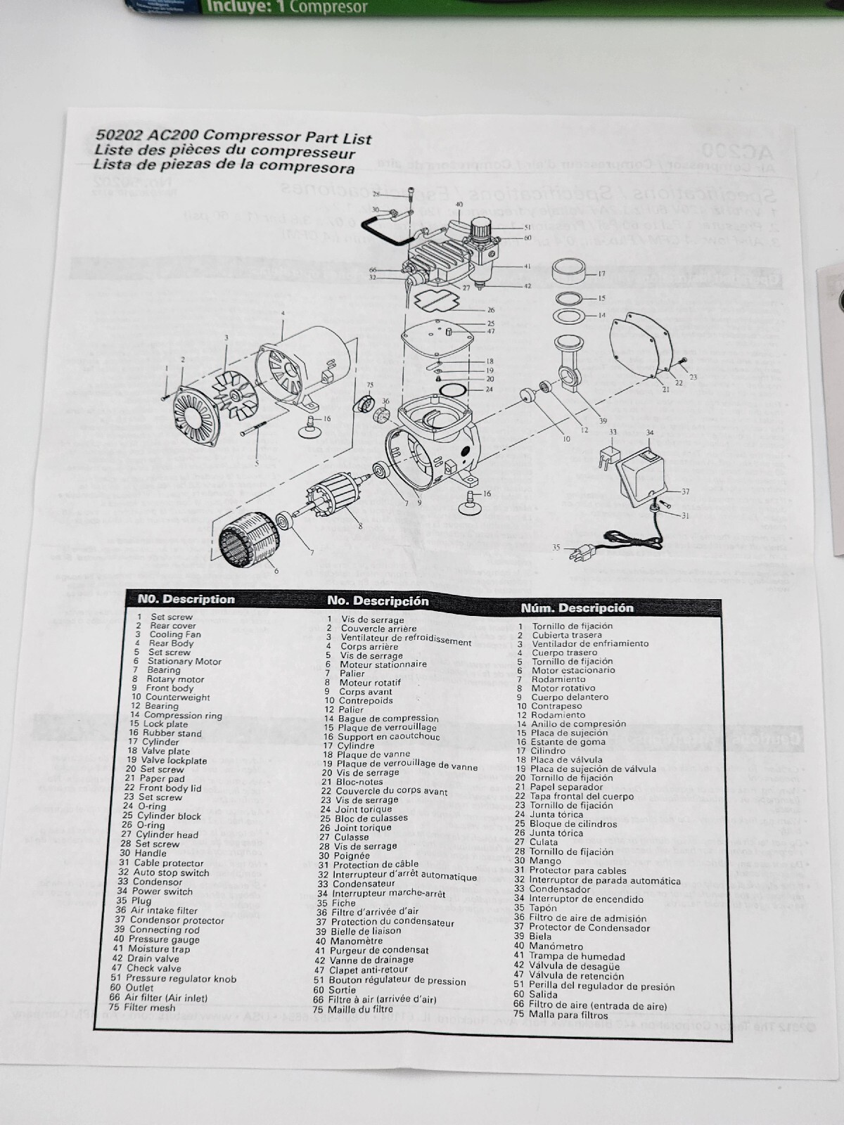 Testors Aztek AC200 Compact Airbrush Compressor 50202A Moisture Trap ...