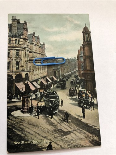 New Street Birmingham Animated Street Scene Trams Early 1900’s Unposted ...