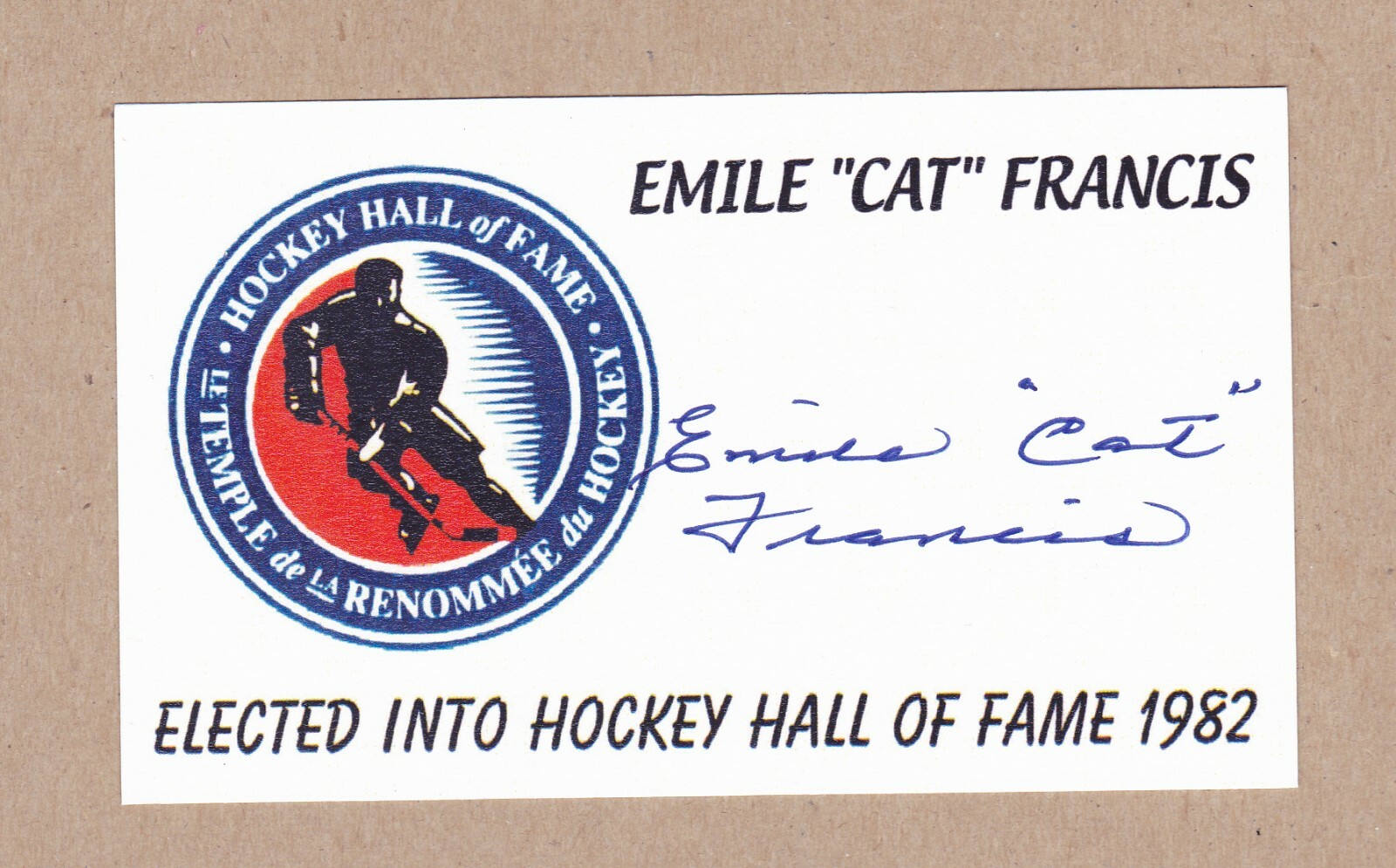 Emile "Cat" Francis (DEC) signed 3x5 index card-New York Rangers HOF | eBay