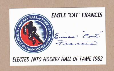 Emile "Cat" Francis (DEC) signed 3x5 index card-New York Rangers HOF | eBay