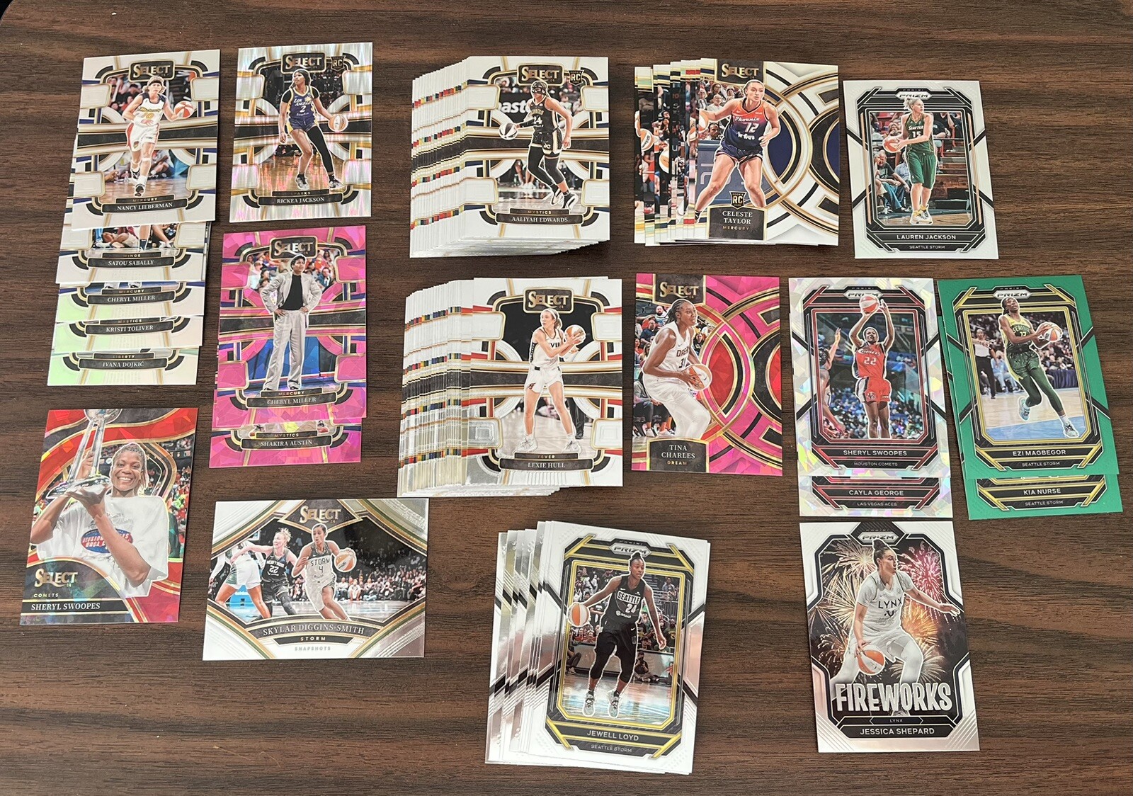 WNBA Card Lot Of 90 Select Prizm Rookies Parallels Courtside Ice Silver ...