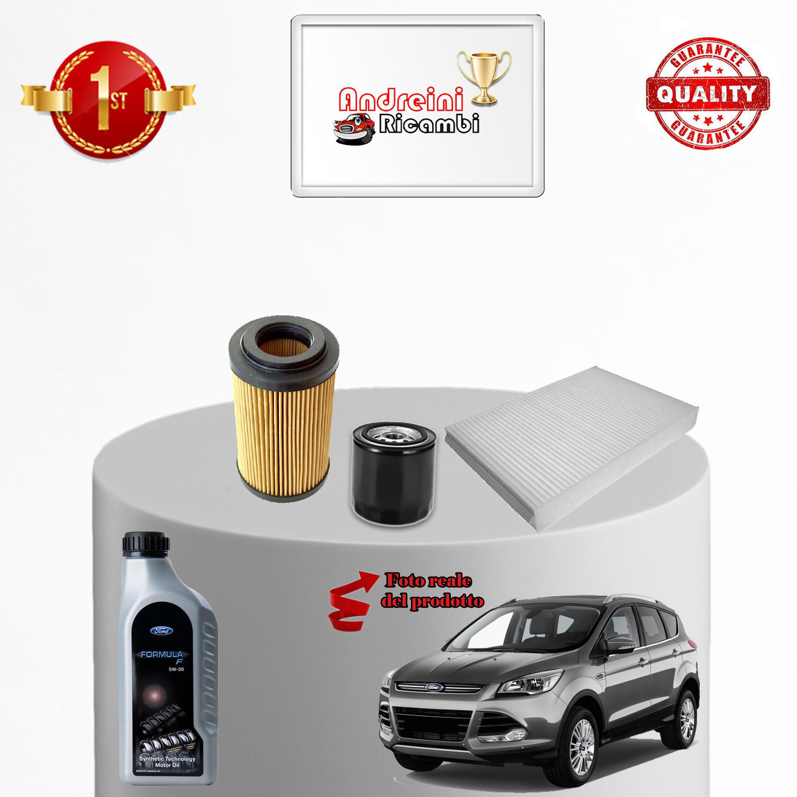 KIT TAGLIANDO 3 FILTRI E OLIO FORD KUGA II 2.0 TDCI 88KW 120CV 2015 ...