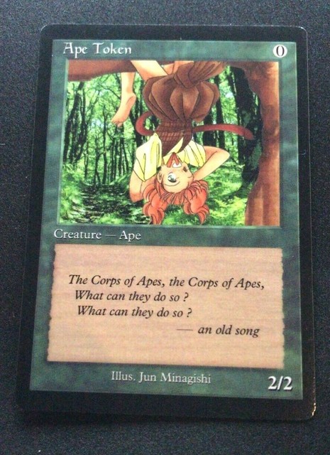 MAGIC MTG APE TOKEN CARD COLLECTOR EDITION JUN MINAGISHI. MINT NEVER ...