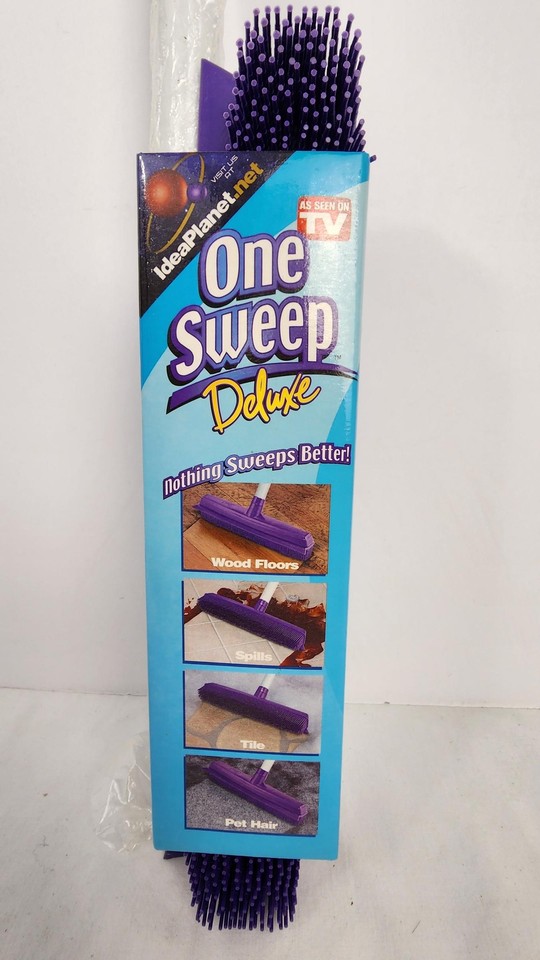 Telebrands Corp As Seen On TV One Sweep Rubber Broom - Extends to 56 in ...